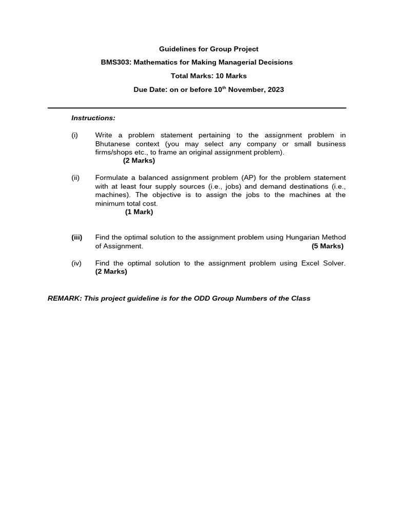 Group Project Guidelines (Odd AP) | PDF