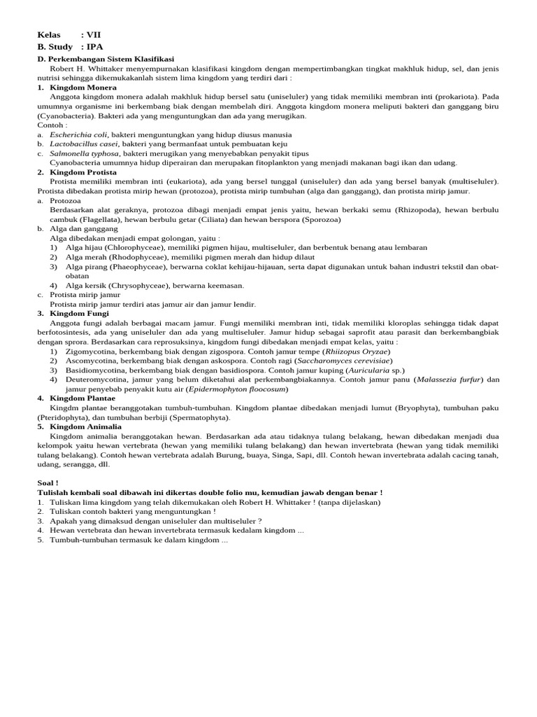 Materi 9 IPA Kelas 7 | PDF