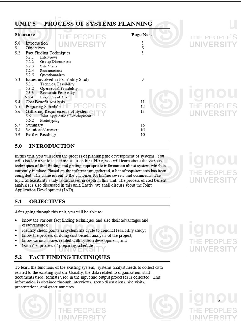 Unit 5 Process of System Planning | PDF