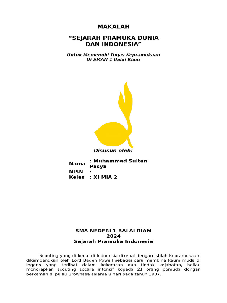 Contoh Makalah Pramuka | PDF