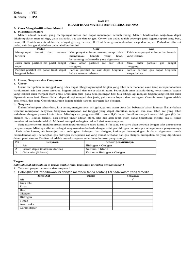 Materi 10 IPA Kelas 7 | PDF