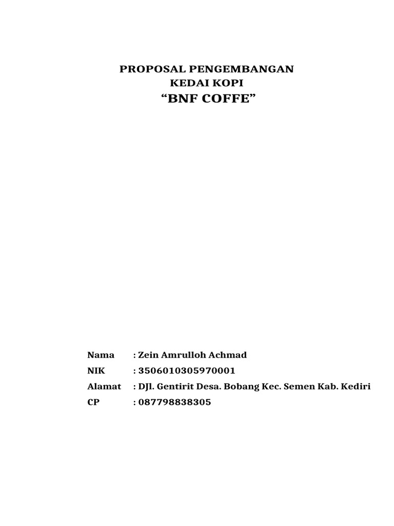Proposal TKML Pak Zein | PDF