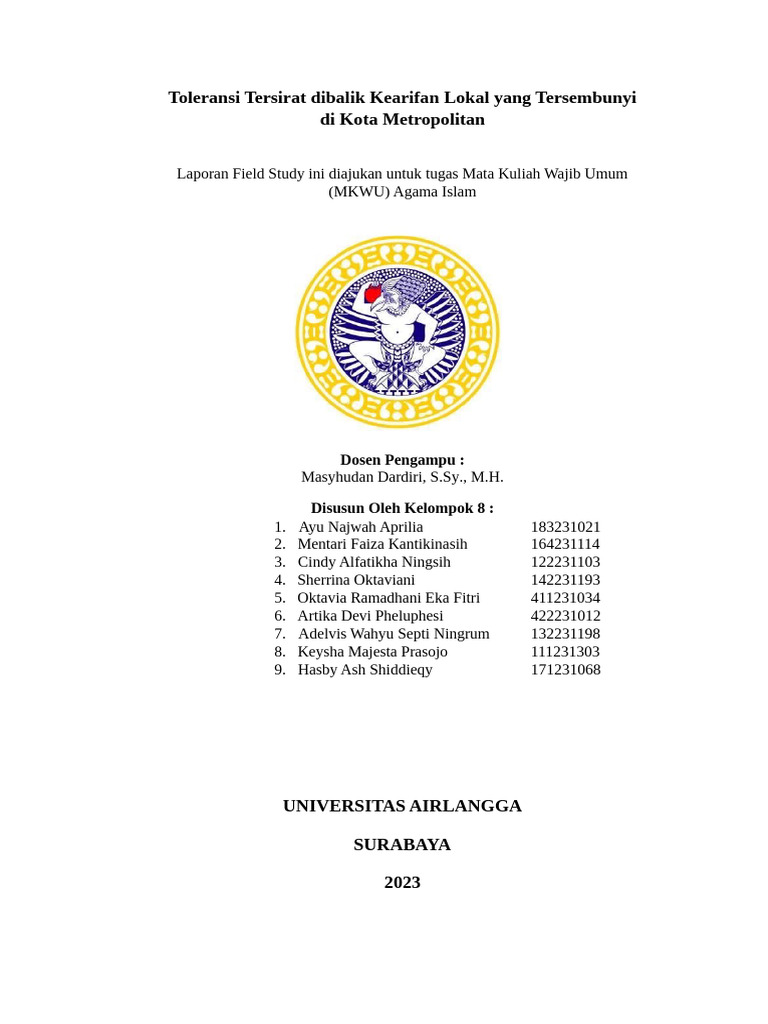 Laporan Field Study Agama Otw | PDF