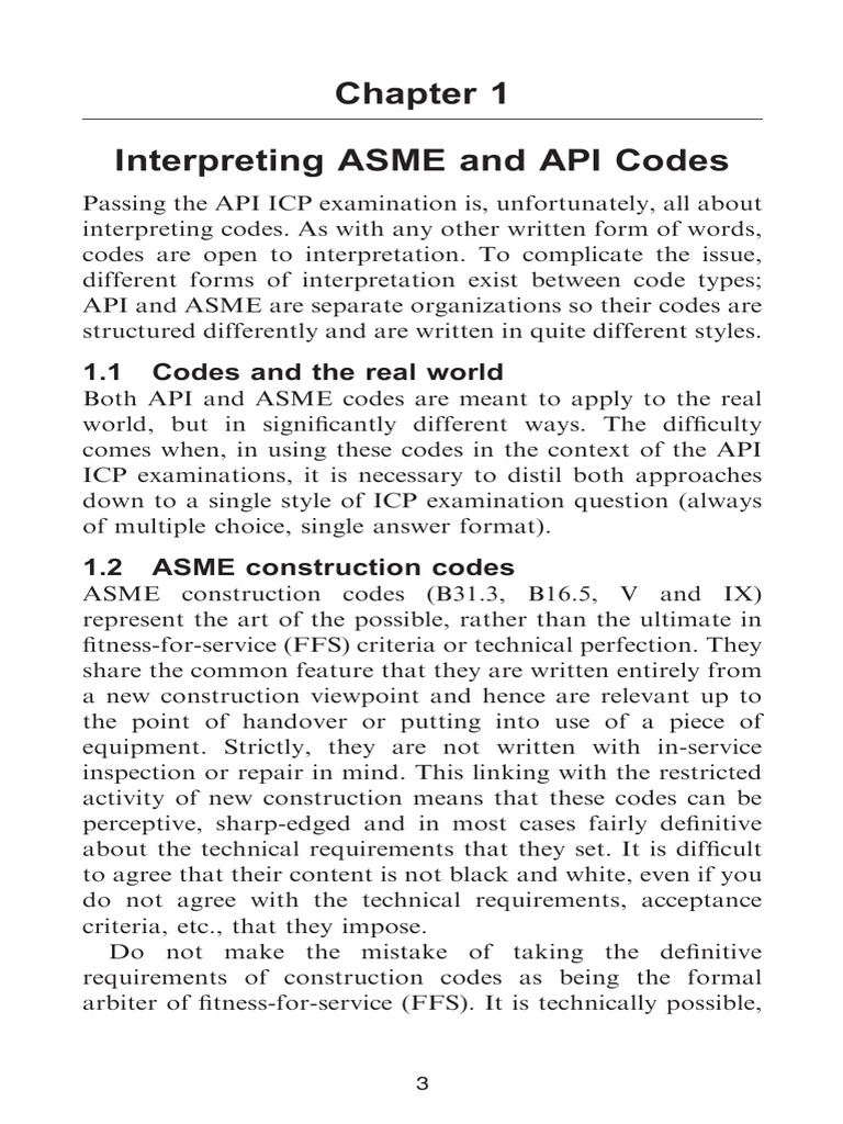 Chapter 1 - Interpreting ASME - 2009 - A Quick Guide To API 570 Certified Pipewo | PDF