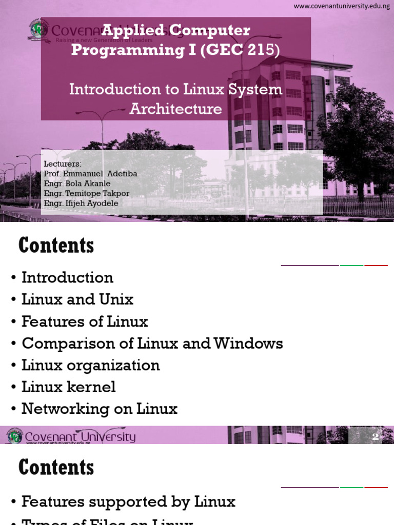 Gec215 Linux Lecture Note | PDF