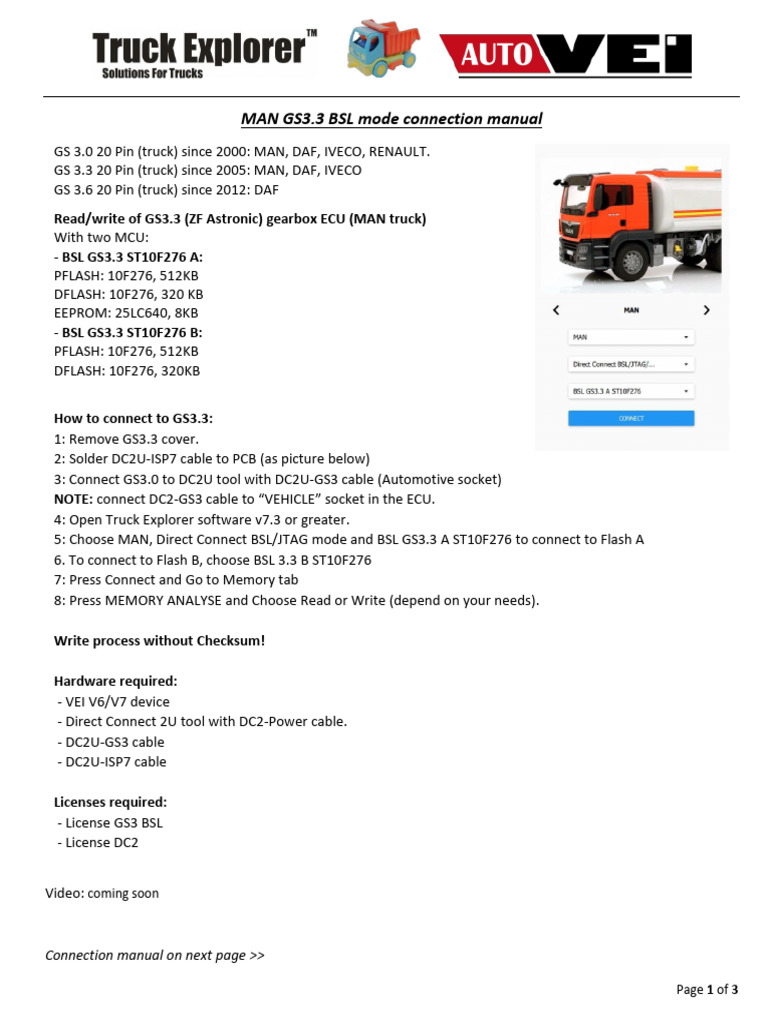 GS3.3 BSL MAN IVECO DAF Manual (EN) | PDF
