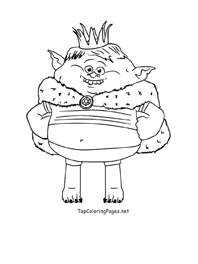 Print Prince Gristle Coloring Page Trolls | PDF
