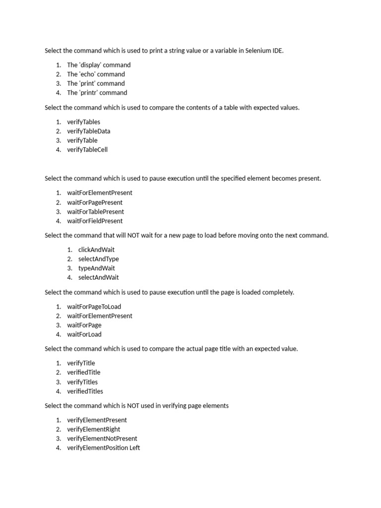 Mcq Selenium Pdf 
