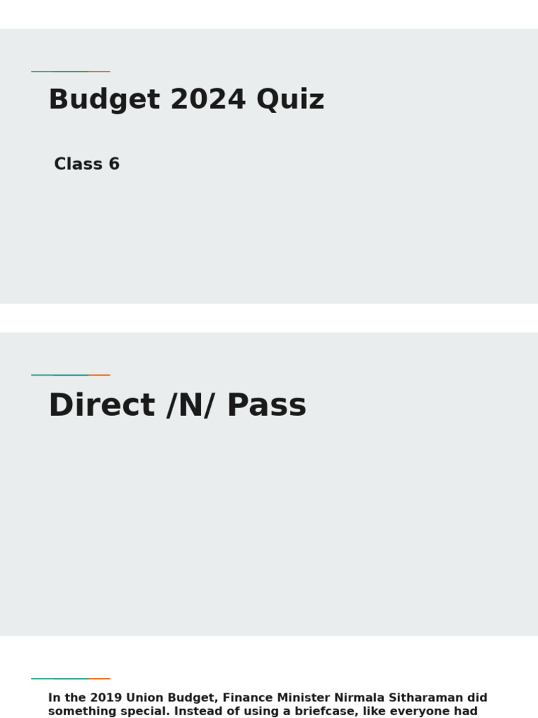 Budget Quiz 2024 | PDF