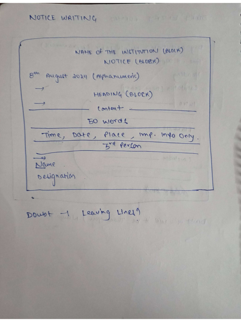 Notice Writing | PDF