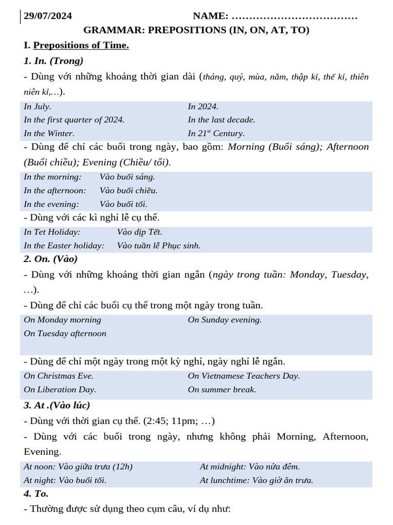 29 Prepositions | PDF