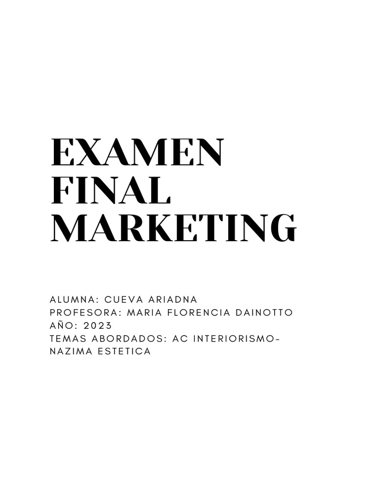 Examen Final Marketing | PDF