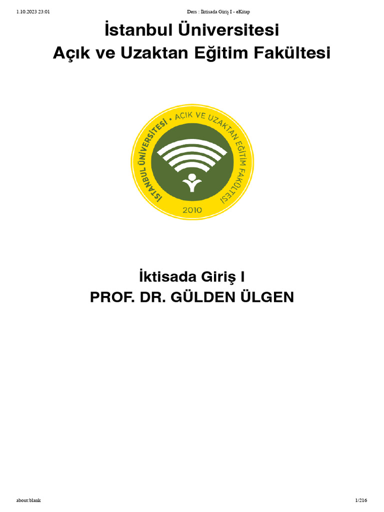 Iktisada Giriş - Iktisat | PDF