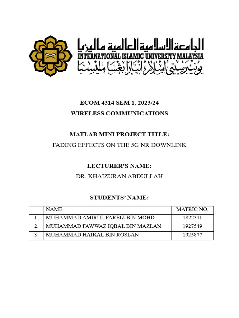 Assignment Matlab Wireless Pdf
