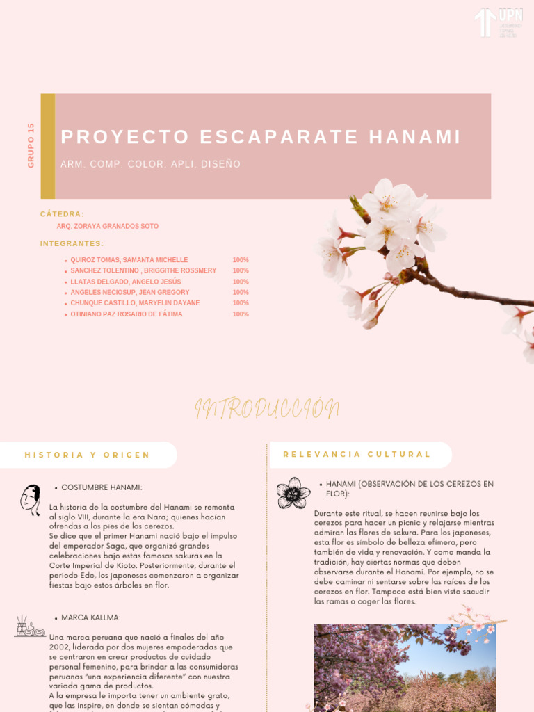Proyecto Escaparate Hanami: Arm. Comp. Color. Apli. Diseño | PDF