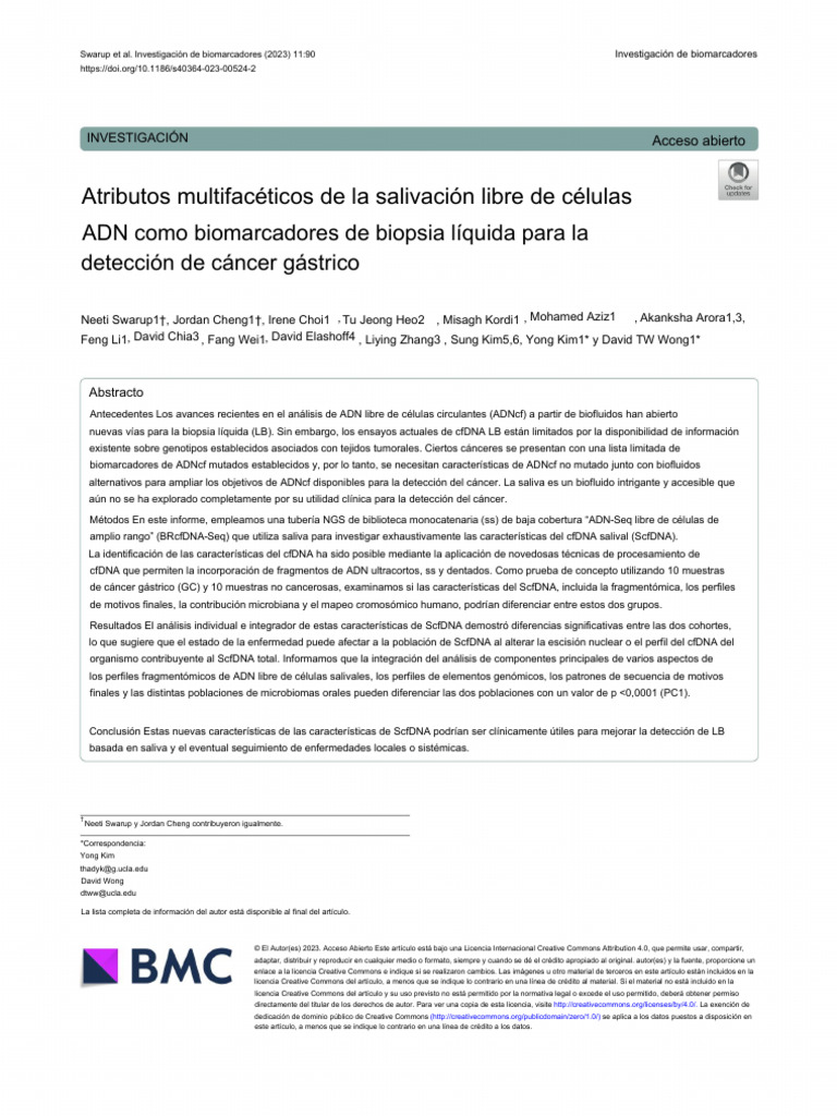 73-Multi-Faceted Attributes of Salivary Cell-Free | PDF