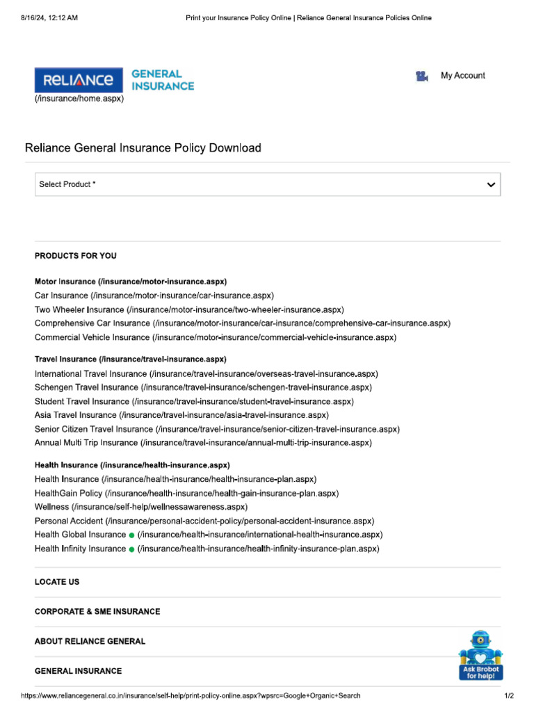 Reliance Insurance | PDF