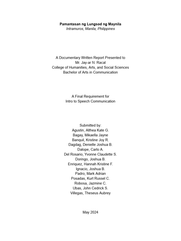 Group 3 Documentary Written Report | PDF