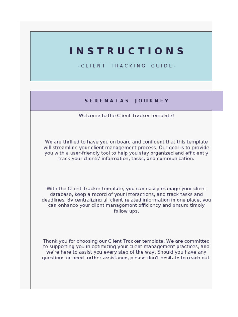 Excel Rainbow Client Tracker (Serenata's Journey) | PDF