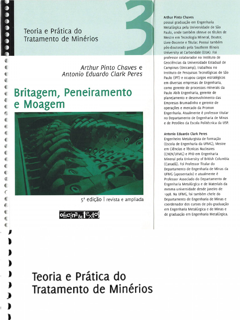 Britagem Peneiramento e Moagem Teoria e Prática Do Tratamento de | PDF