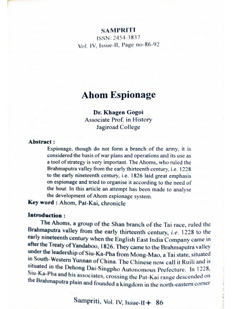 Ahom Espionage | PDF