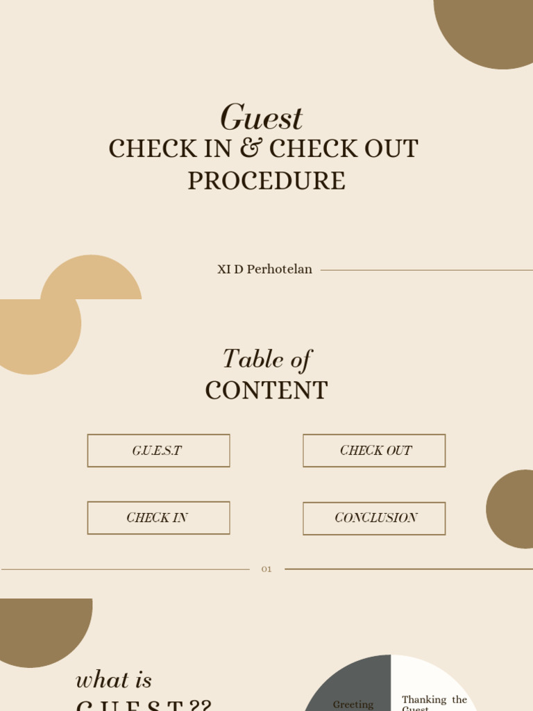 Check In & Check Out | PDF