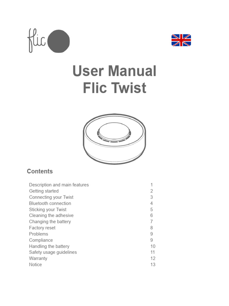 User Manual Flic Twist | PDF