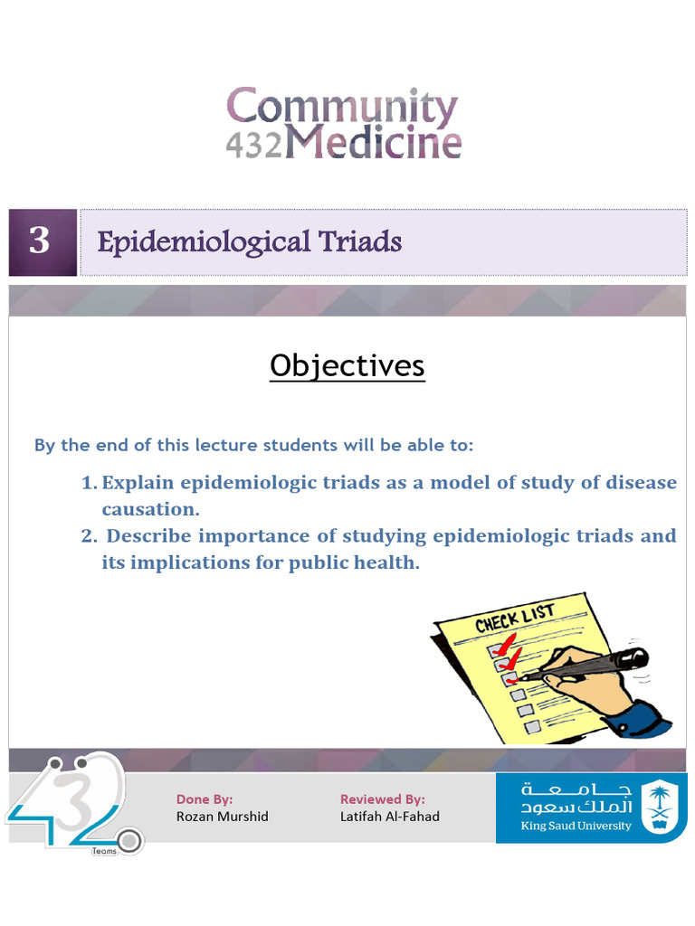Lecture 3 Epidemiological Triads Pdf