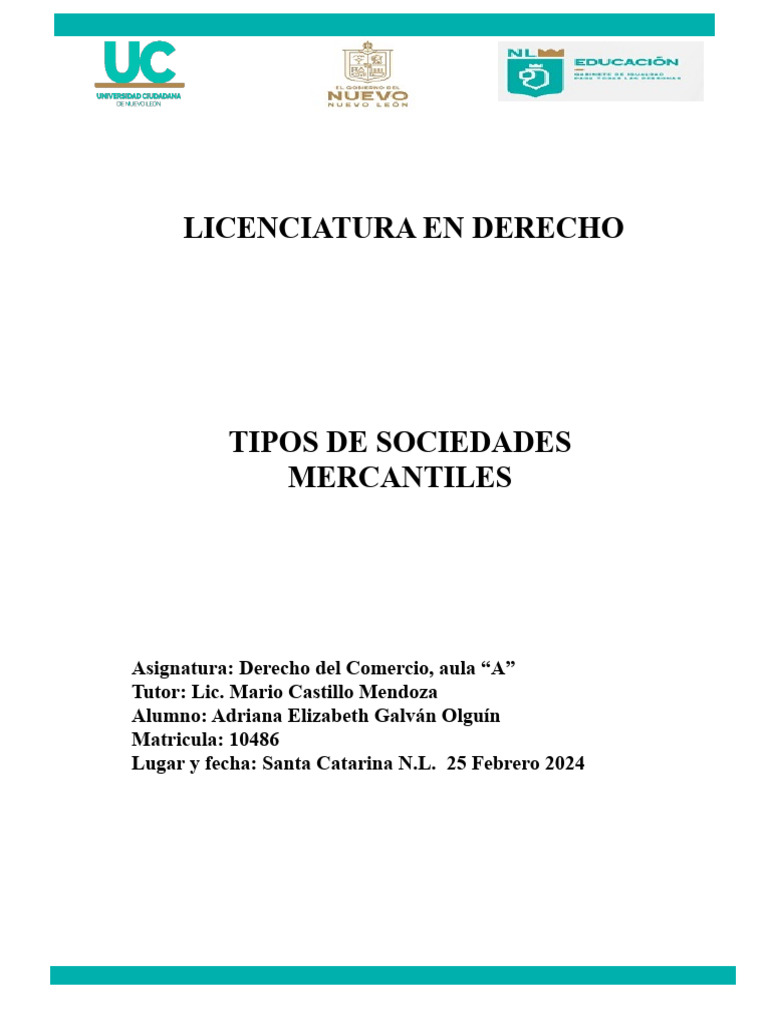 Tipo de Sociedades Mercantiles | PDF
