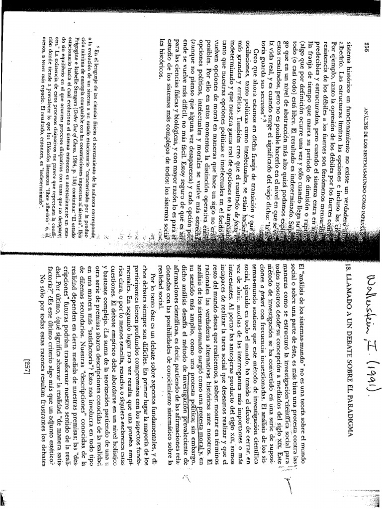 Wallerstein - Debate Paradigma 2 | PDF