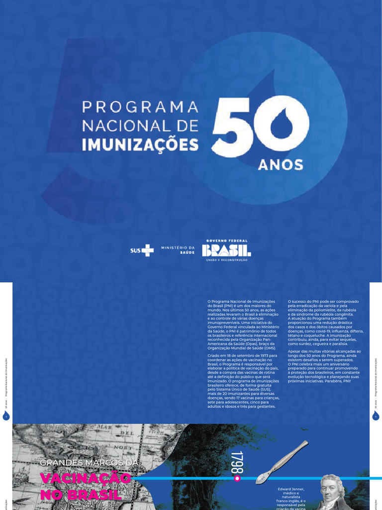 Programa Nacional de Imunizacoes 50 Anos | PDF