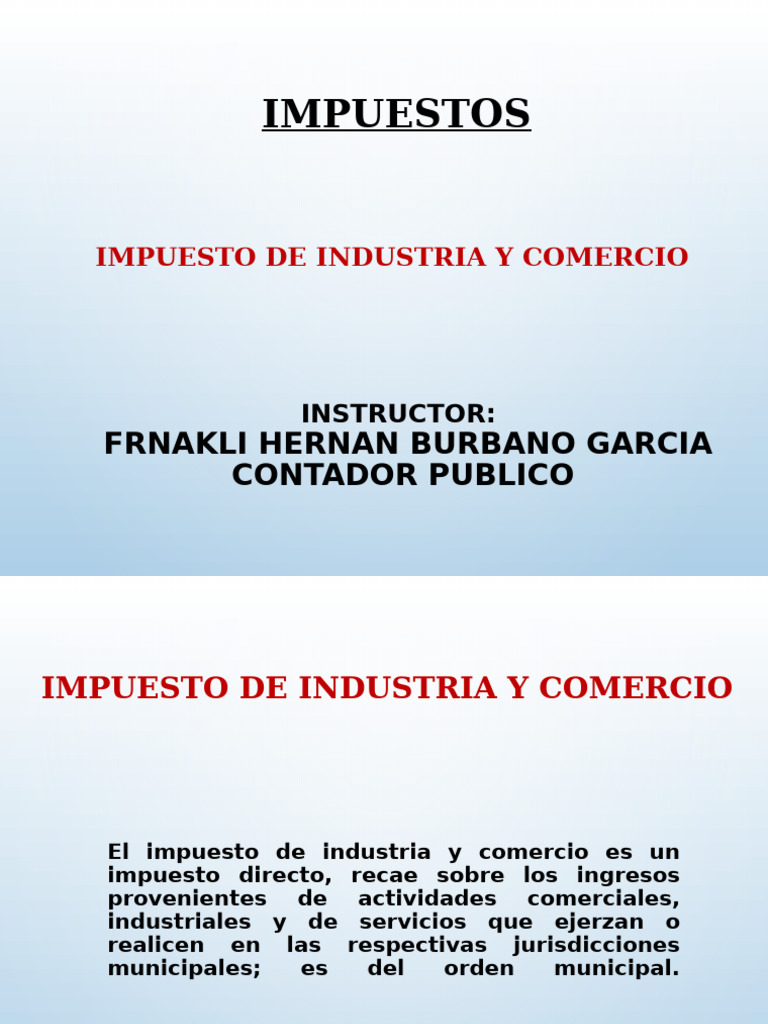 1 Presentacion Impo Ind y Cio | PDF