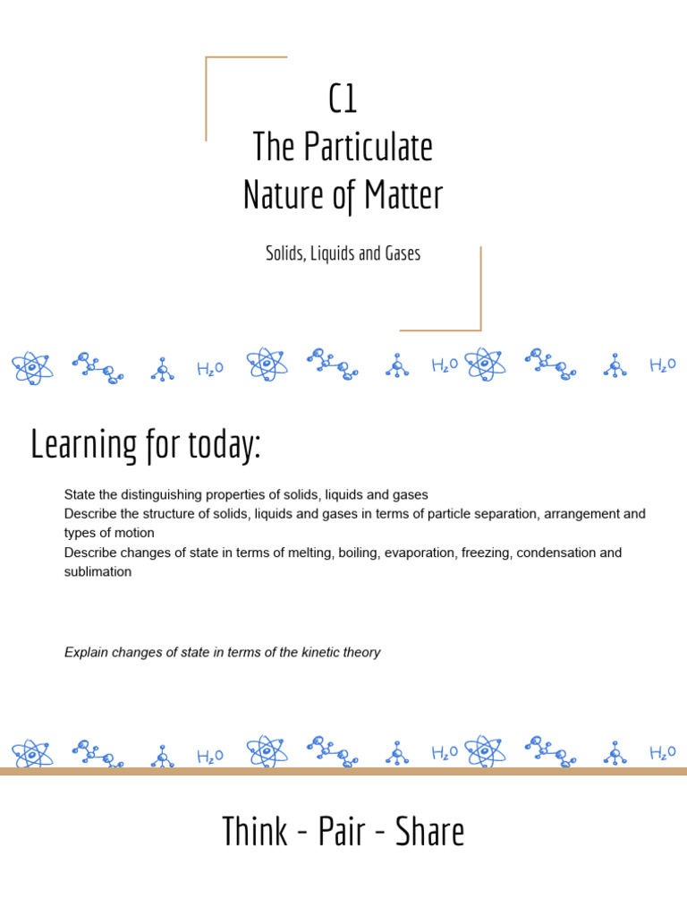 C1 Lesson 1 TS - Kinetic Theory | PDF | Chemical Bond | Science & Mathematics