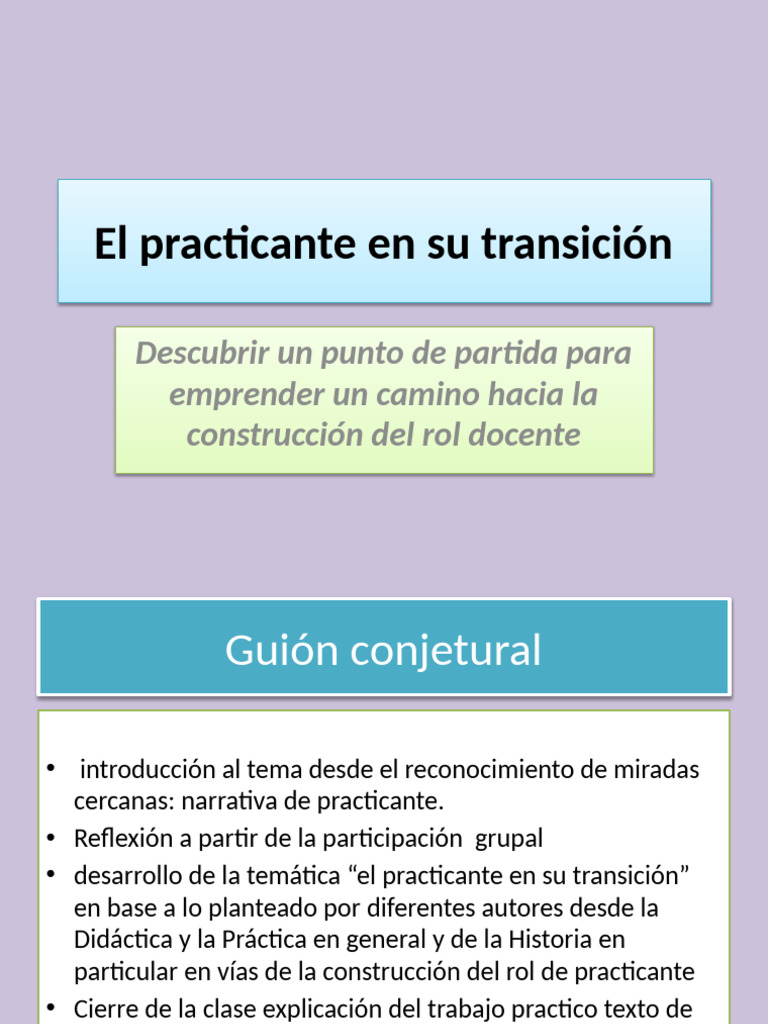 Transicion Del Practicante | PDF