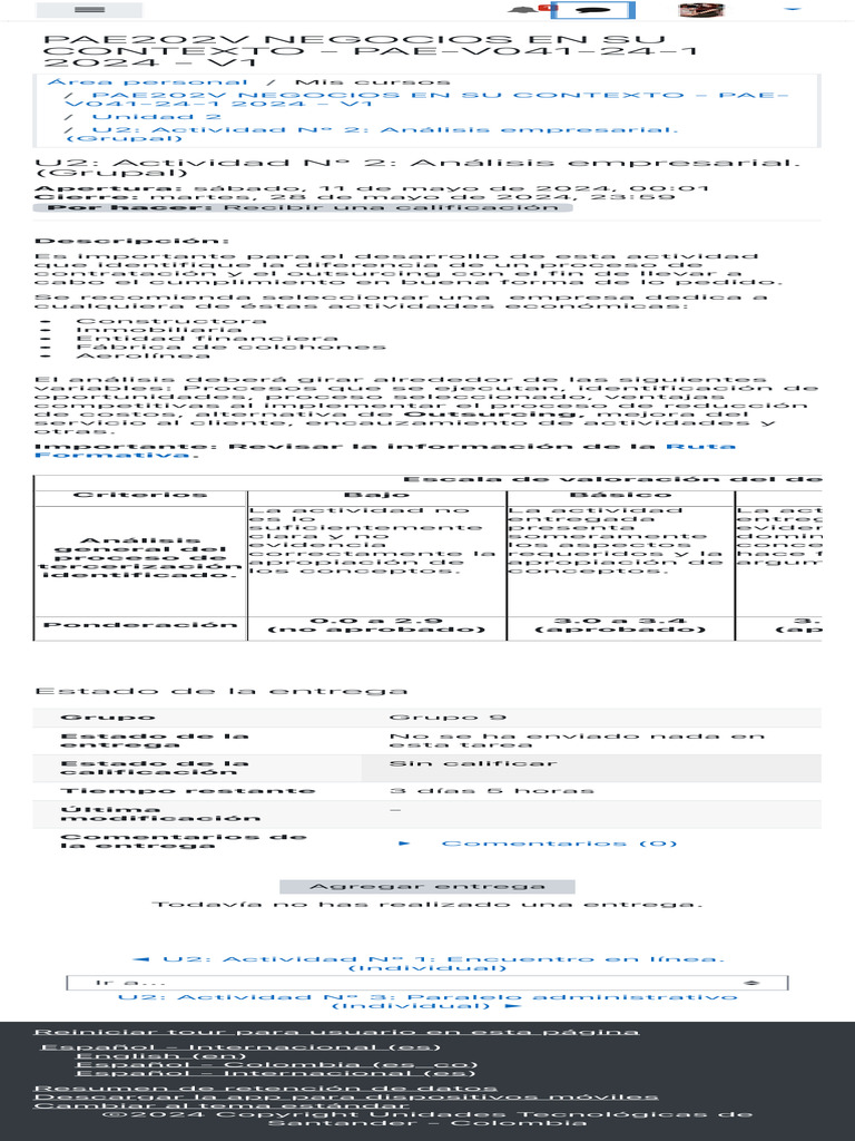 U2 Actividad #2 Análisis Empresarial. | PDF