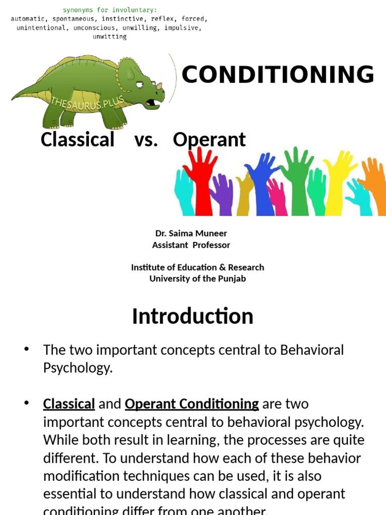 Classical Vs Operant Conditioning | PDF