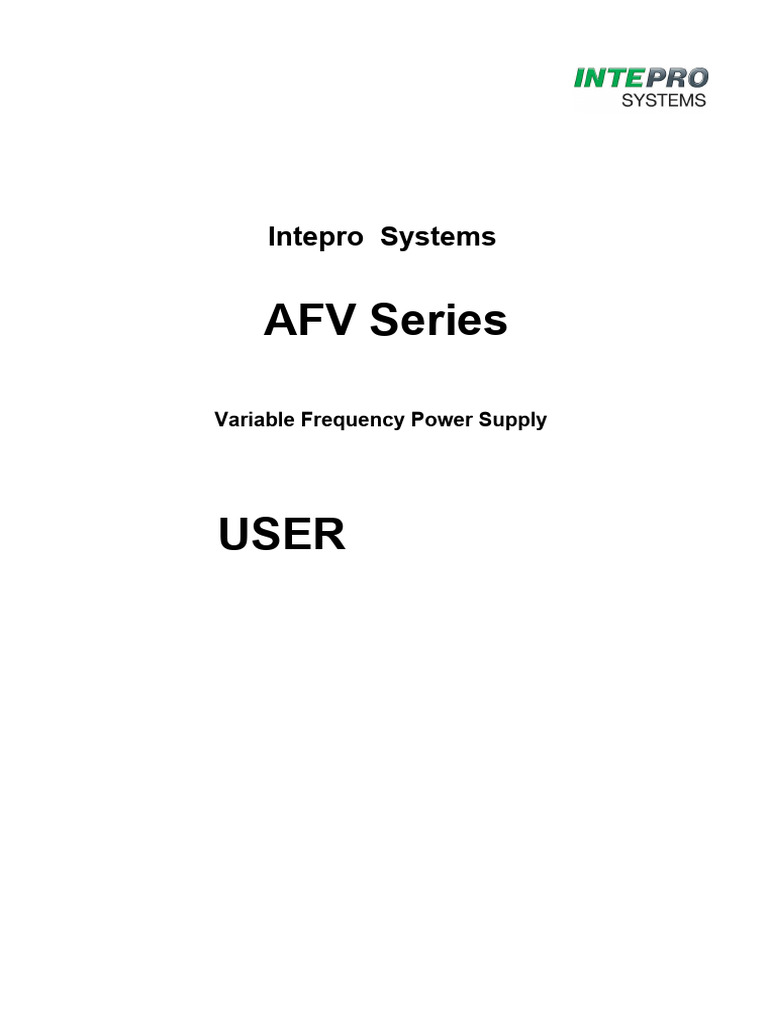 AFV Series Product Manual NEW APR 2015 | PDF