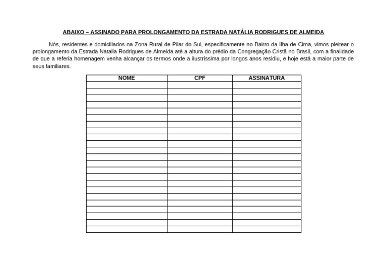 Modelo de Abaixo Assinado | PDF