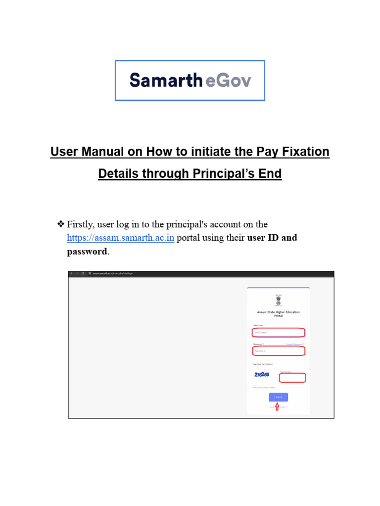 User Manual Pay Fixation | PDF