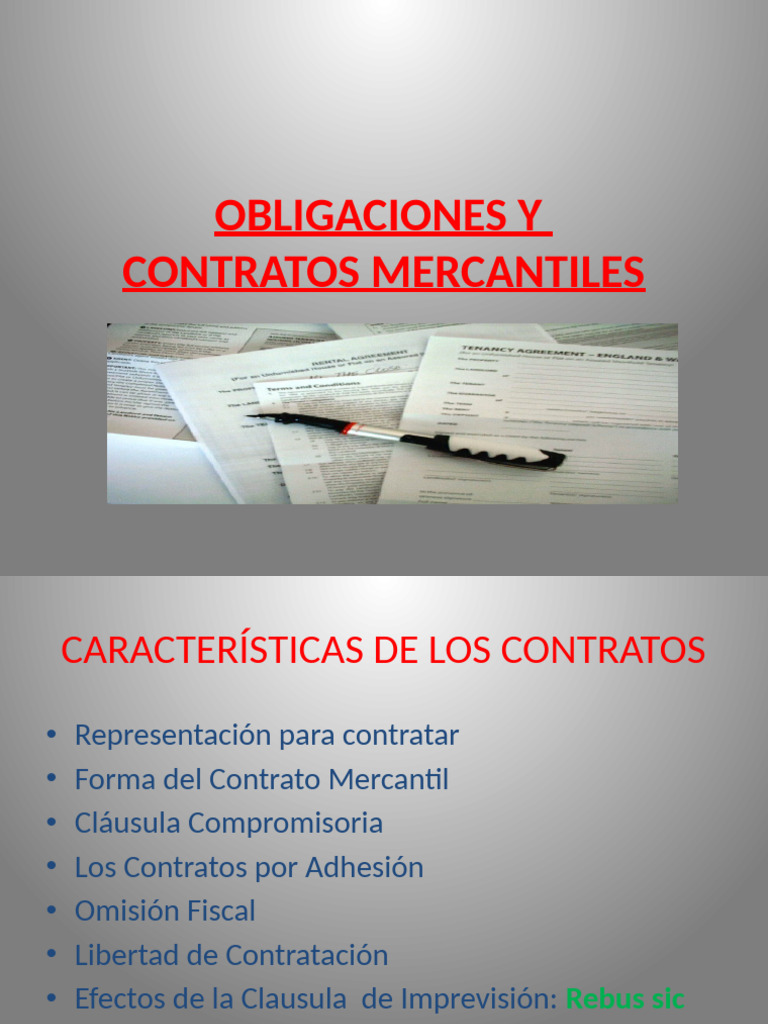 PRESENTACIÓN CONTRATOS MERCANTILES clase 3 | PDF