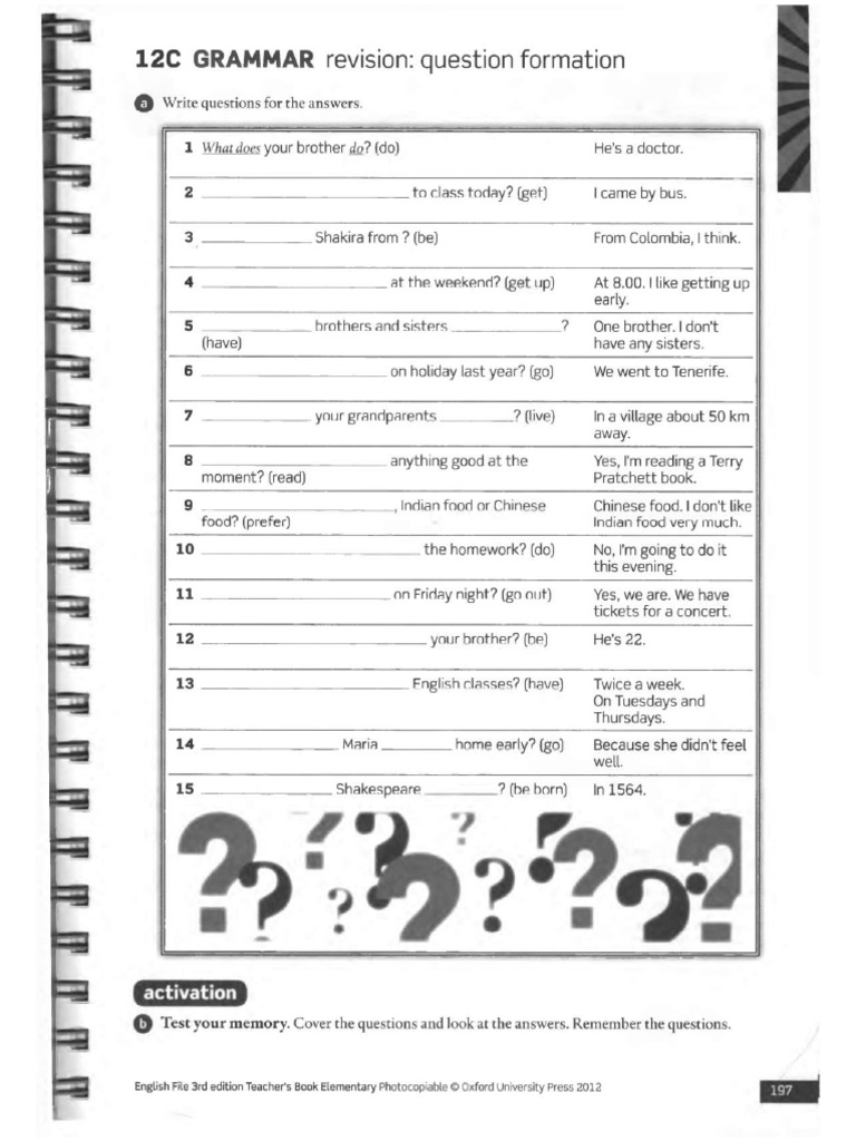 Grammar, question formation | PDF