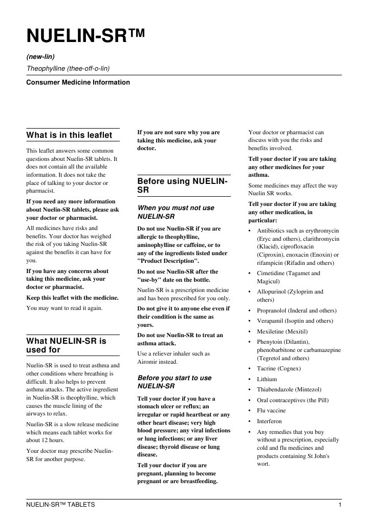 Neulin | PDF | Asthma | Tablet (Pharmacy)