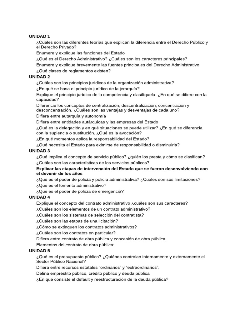 Preguntas - Derecho Administrativo | PDF