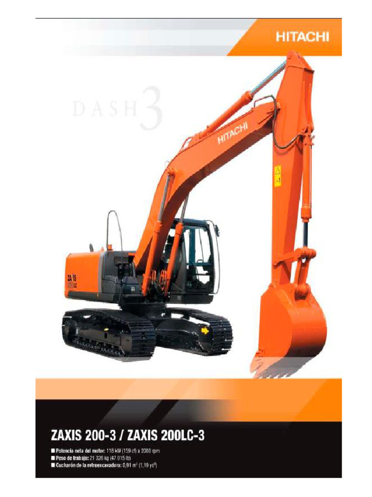 FICHA TECNICA HITACHI ZX 200 | PDF
