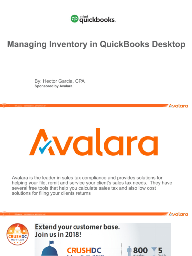 Managing Inventory With QuickBooks Desktop FINAL - 041818 | PDF