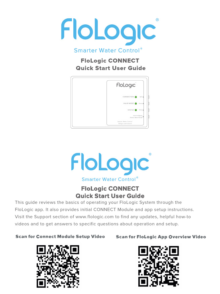 FloLogic Connect WiFi Setup and Use Guide 8.23 | PDF