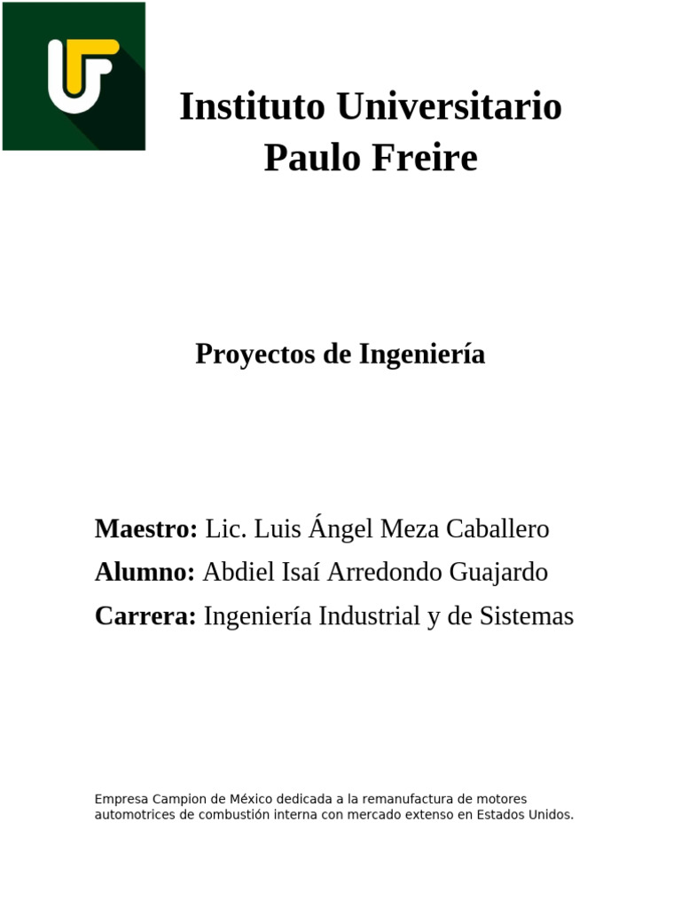 Proyecto de Ingenieria... | PDF
