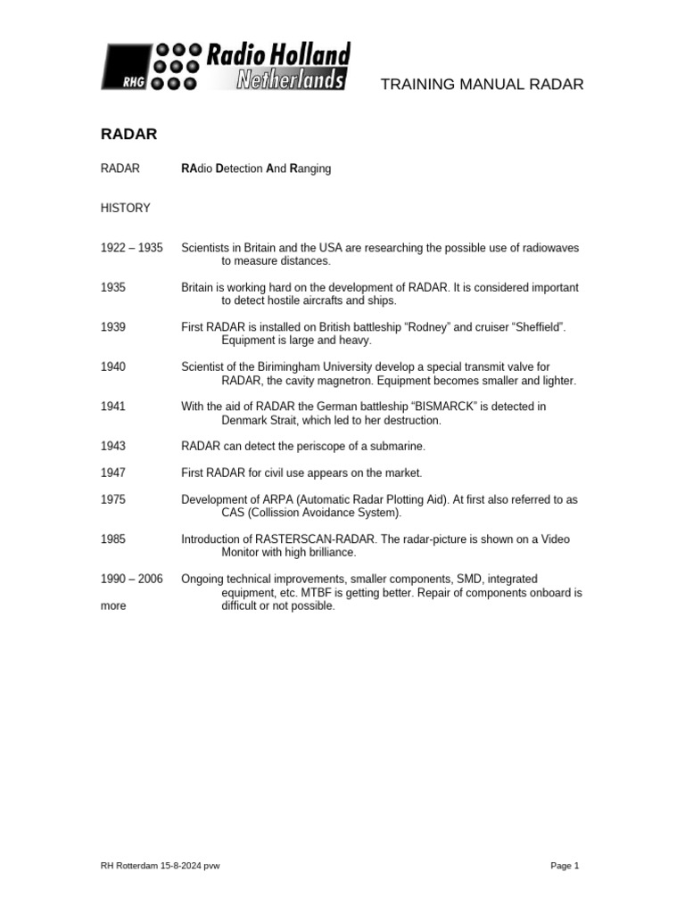 Radar Training | PDF