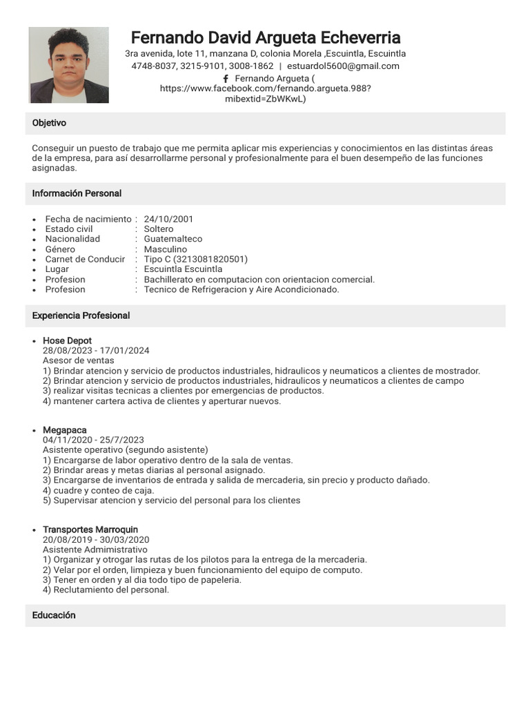 CV - Fernando Echeverria | PDF