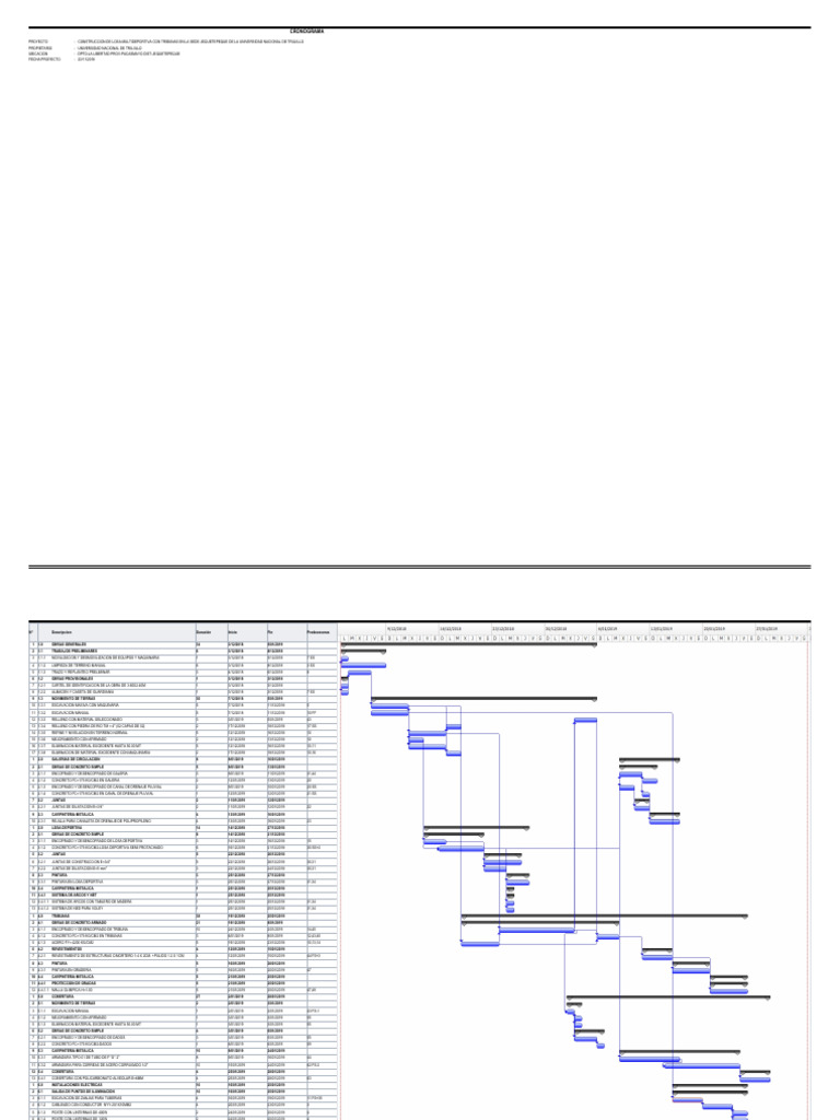 Cronograma de Ejecucion de Obra | PDF